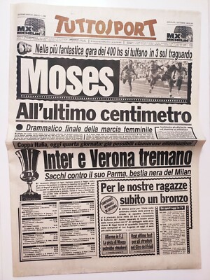Tuttosport 2 September 1987 World Cups Athletic Roma Edwin Moses 400 ...
