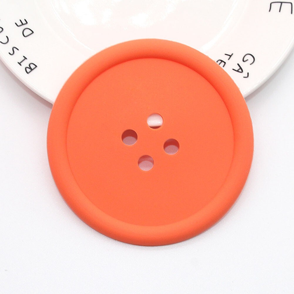 5 Pcs Silicone Button Coasters 8.8CM Tea Cup Mug Place Mat Drinks Table ...