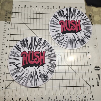 RUSH BAND EMBROIDERED LARGE SIZE PATCHES / 7.75 INCH ROUND /LOT OF 2 ...