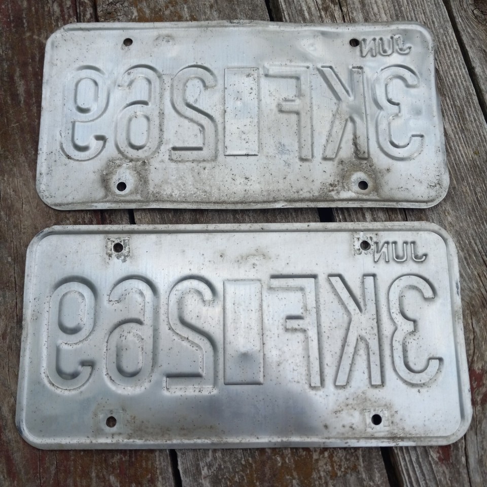 PAIR 2019 Missouri License Plates - "3KF 269" JUN 19 sticker BLUEBIRD ...
