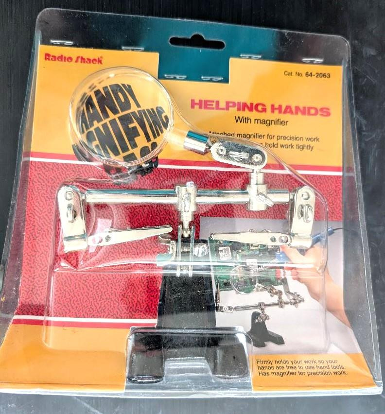 "Helping Hands" vice and magnifier for detailed work - by Radio Shack ...