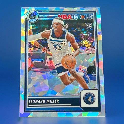 Leonard Miller Rookie Card Cracked Ice Prizm 2023-24 NBA Hoops Premium ...