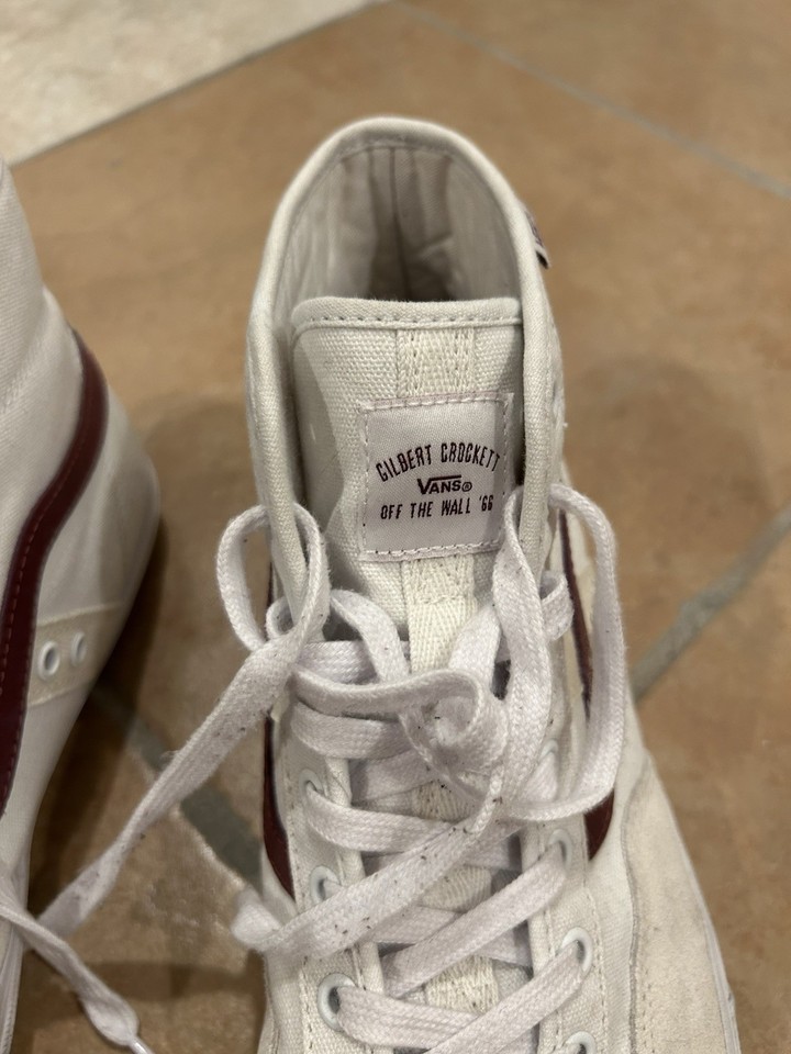 VANS Sk8-Hi Gilbert Crockett Men’s Size 10.5 White And Burgundy High ...