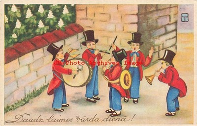 Happy Birthday, PSR No 116, Group of Boys Playing Music | eBay