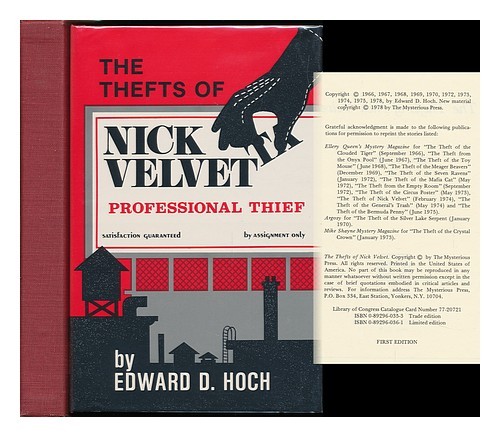 Hoch, Edward D. The Thefts of Nick Velvet / by Hoch 1978 Hardcover | eBay