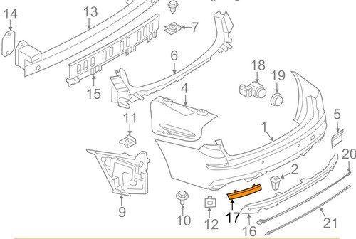 BMW 5 GT F07 Rear Bumper Left Reflector 63147199647 7199647 2014 | eBay