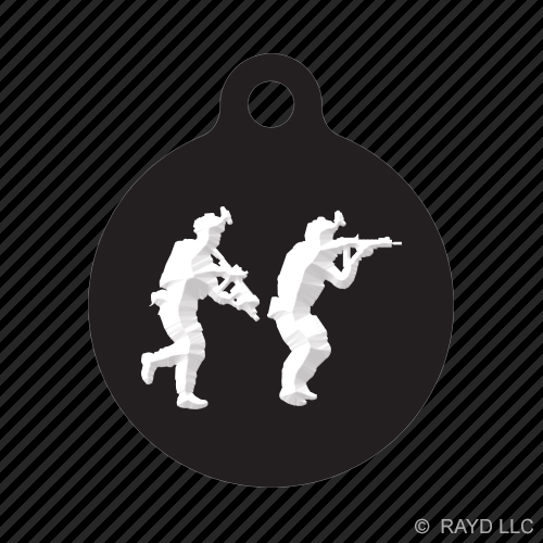 Pair of Special Forces Operators Keychain Round with Tab engraved many ...