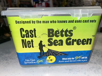 Betts 14-7’ Cast Net 7ft Professional Series 5/8" Mesh Sea Green | eBay