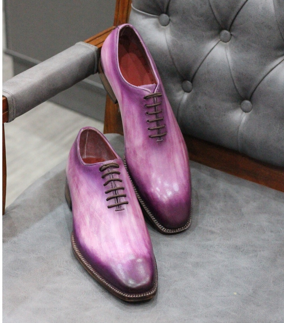 Handmade Men Purple Patina leather Oxford shoes, Men Leather Party ...