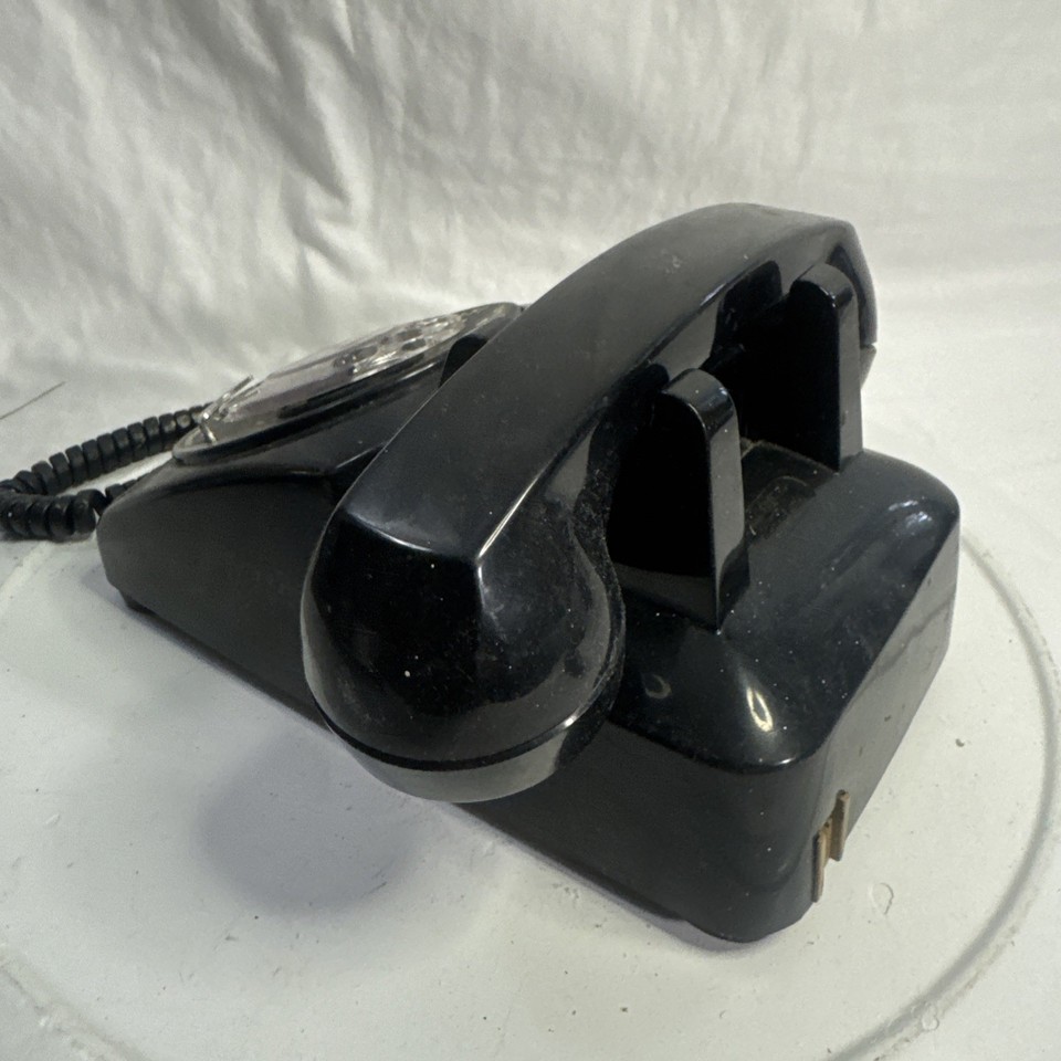 Vtg Western Electric Bell System Black Rotary Desk Phone G1 USA | eBay