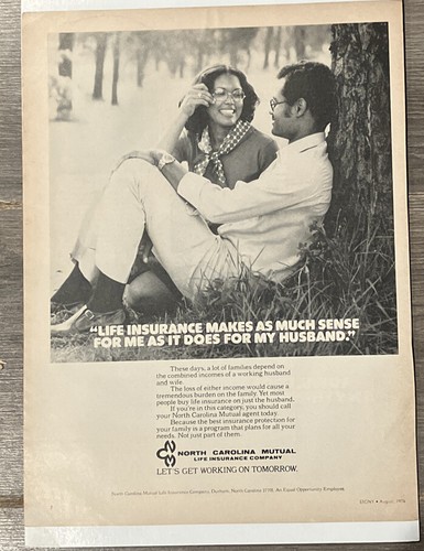 North Carolina Mutual Life Insurance Co Vintage Print Ad + Bonus Sulfur ...