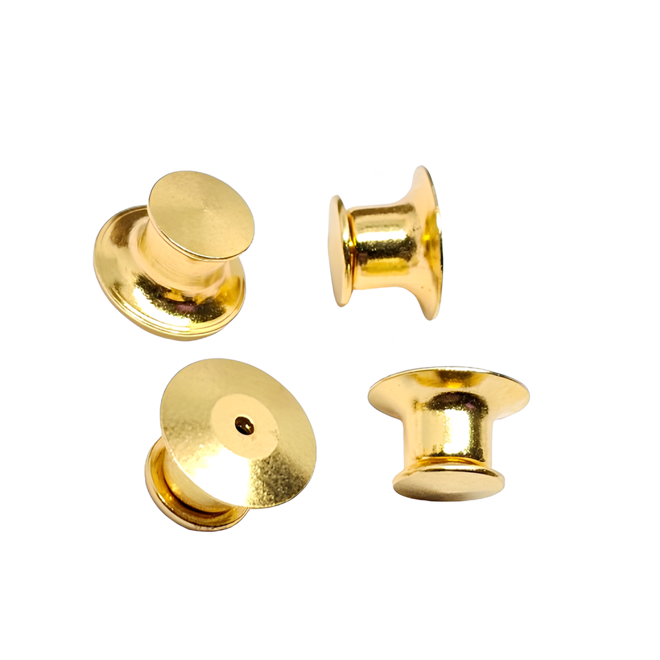 Locking Pin Backs Gold Tone Pin Badge Backs Replacement Brooch Pin ...