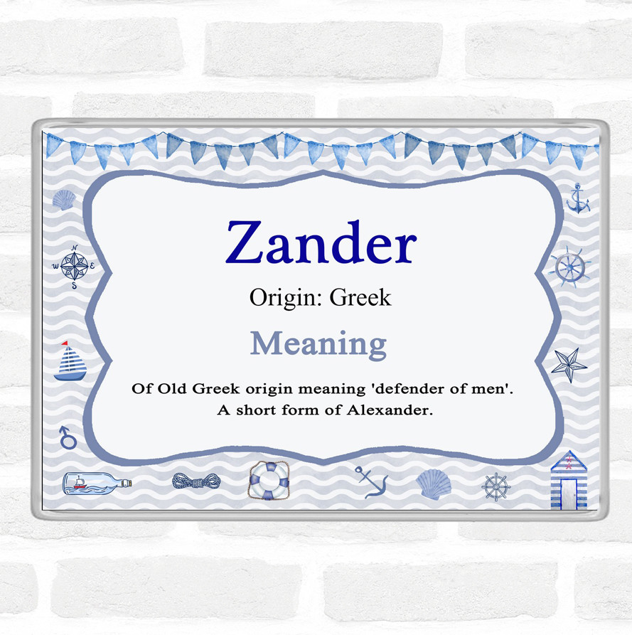 Zander Name Meaning Jumbo Fridge Magnet Nautical | eBay