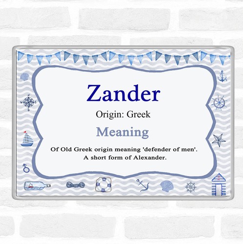 Zander Name Meaning Jumbo Fridge Magnet Nautical | eBay