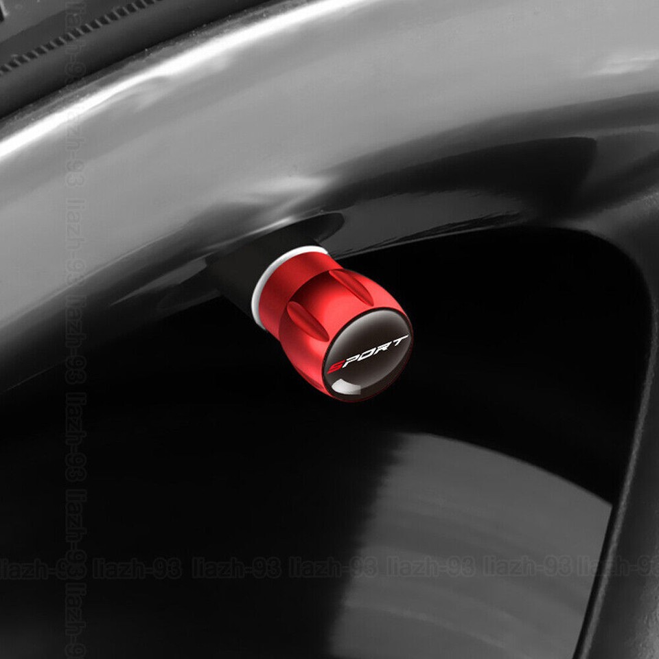 Red Sport Logo Cap Car Wheel Tire Valve Dust Stem Air Cap Cover Car ...