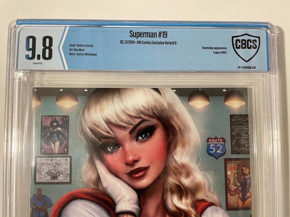 Superman 19 CBCS 9.8 White Pages DC 616 Nathan Szerdy Supergirl Diner ...