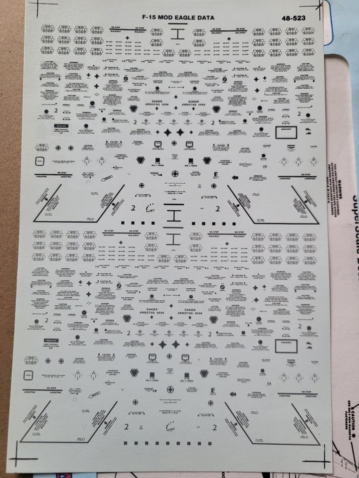 SUPER SCALE 1/48 F-15 MOD EAGLE DATA DECALS 48-523 | eBay