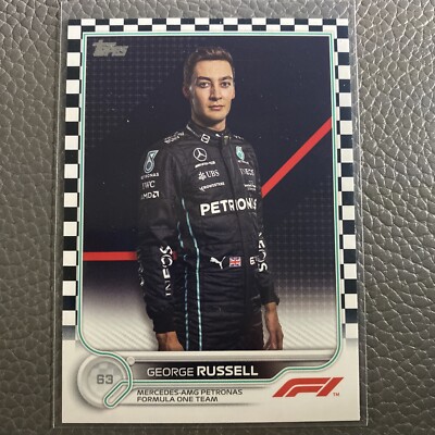 2022 TOPPS F1 RACING george russell checker flag portrait card #17 ...