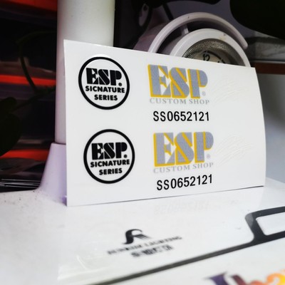 2Pcs ESP Signature Series Guitar Bass Headstock Vinyl UV RAISED Decals ...