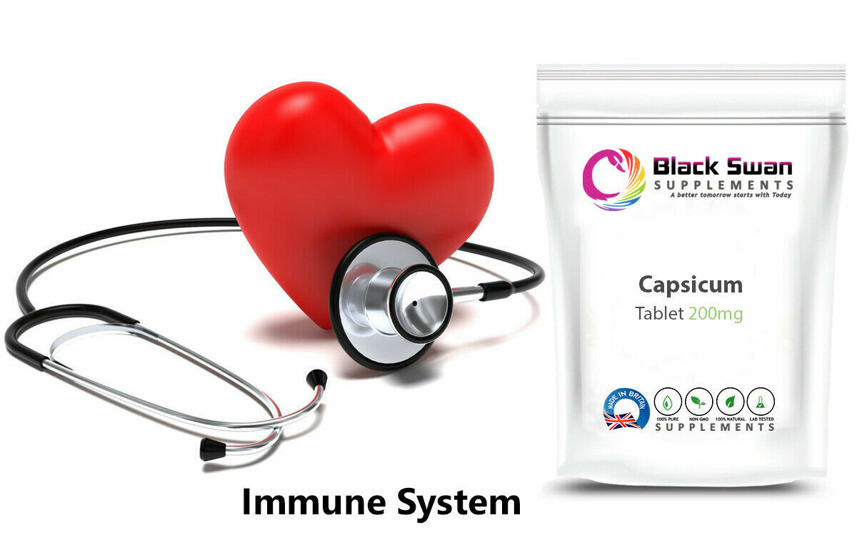 Capsicum 200mg Tablets, Black Swan Supplements UK | for Healthy Heart ...