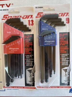 Snap-on Hex Wrench Sets. Fractional And Metric. Ball End. | eBay