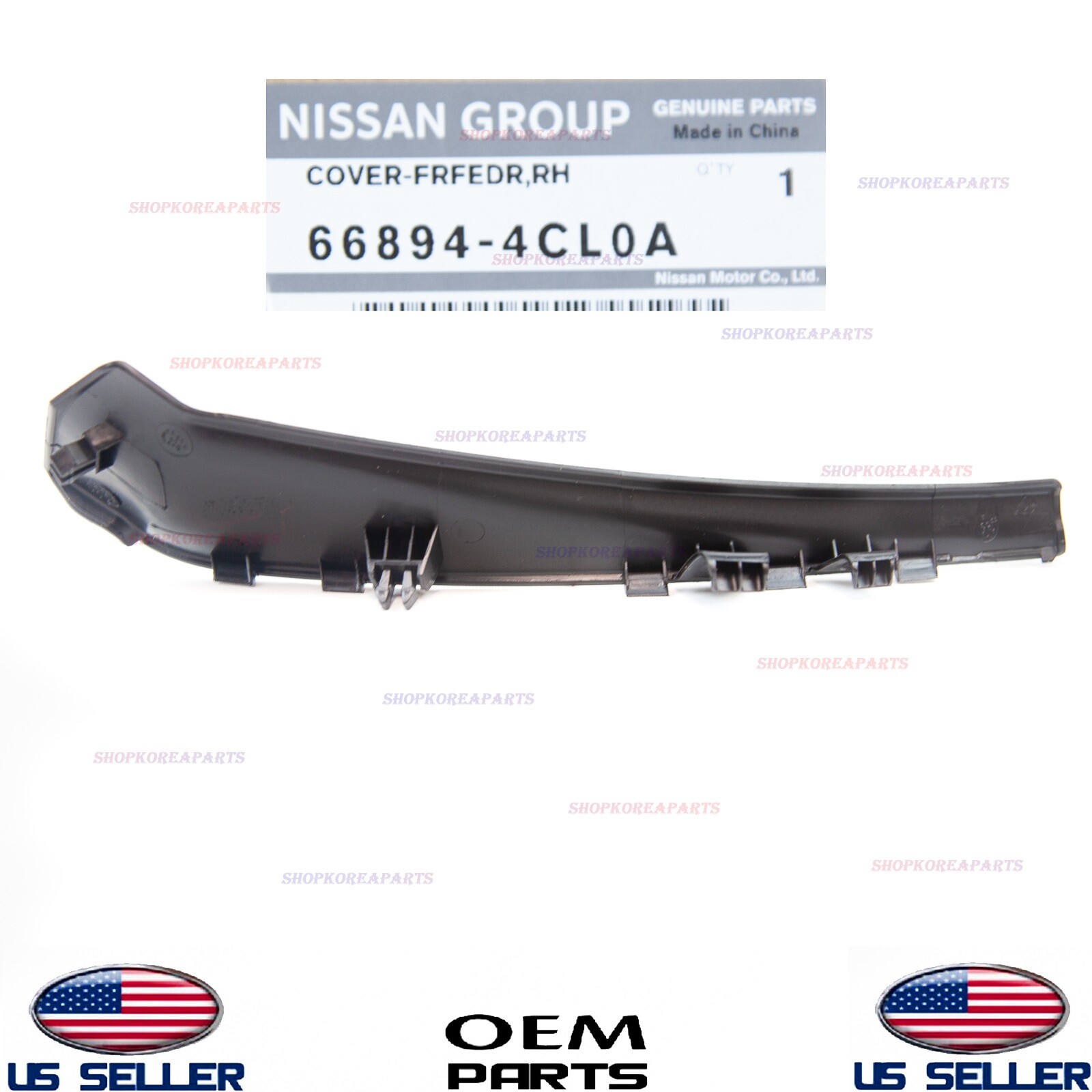 Nissan OEM 14-16 Rogue Fender-filler Cover Right 668944CL0A for sale ...