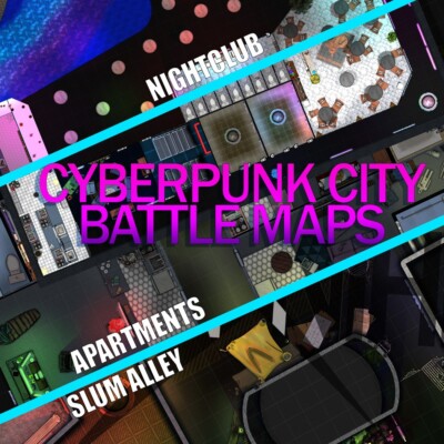 Cyberpunk City 3 Piece Battle Map Set - Large Format Paper TTRPG ...