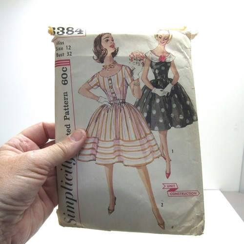 Vintage Sewing Pattern Simplicity #3384 SZ 12 Bust 32 Fit and Flair 60 ...