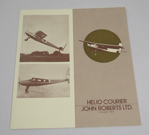 Helio Courier H-295 John Roberts LTD. pamphlet October, 1973 | eBay