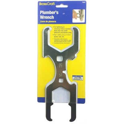 BrassCraft Plumber's Wrench T424 Steel Combo Tool Fits 1-3/4", 2", 2-1/ ...