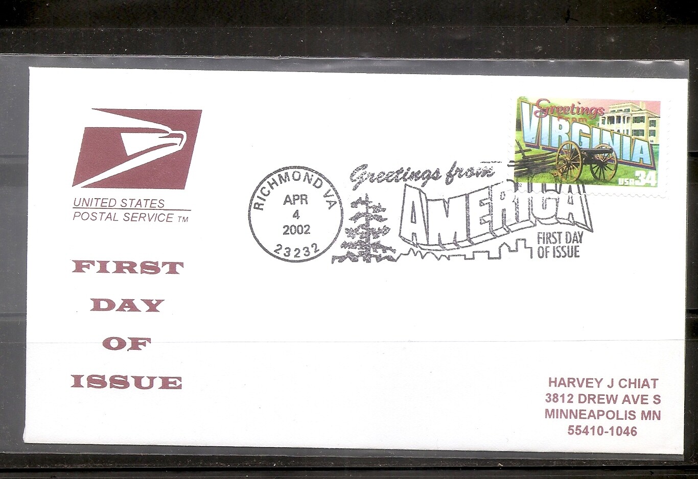 US SC # 3606 Greetings From America FDC - Virginia - USPS Cover | eBay