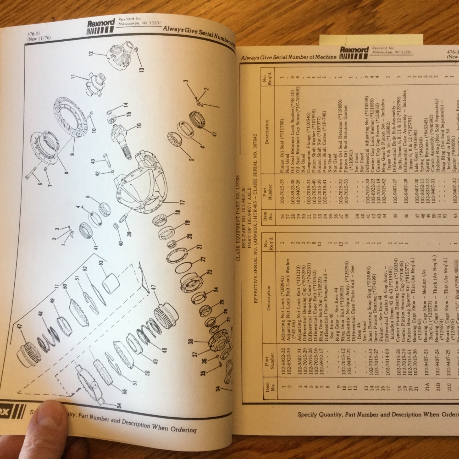 REX 3-50 PACTOR/TRASHMASTER PARTS MANUAL BOOK CATALOG Soil & Landfill ...