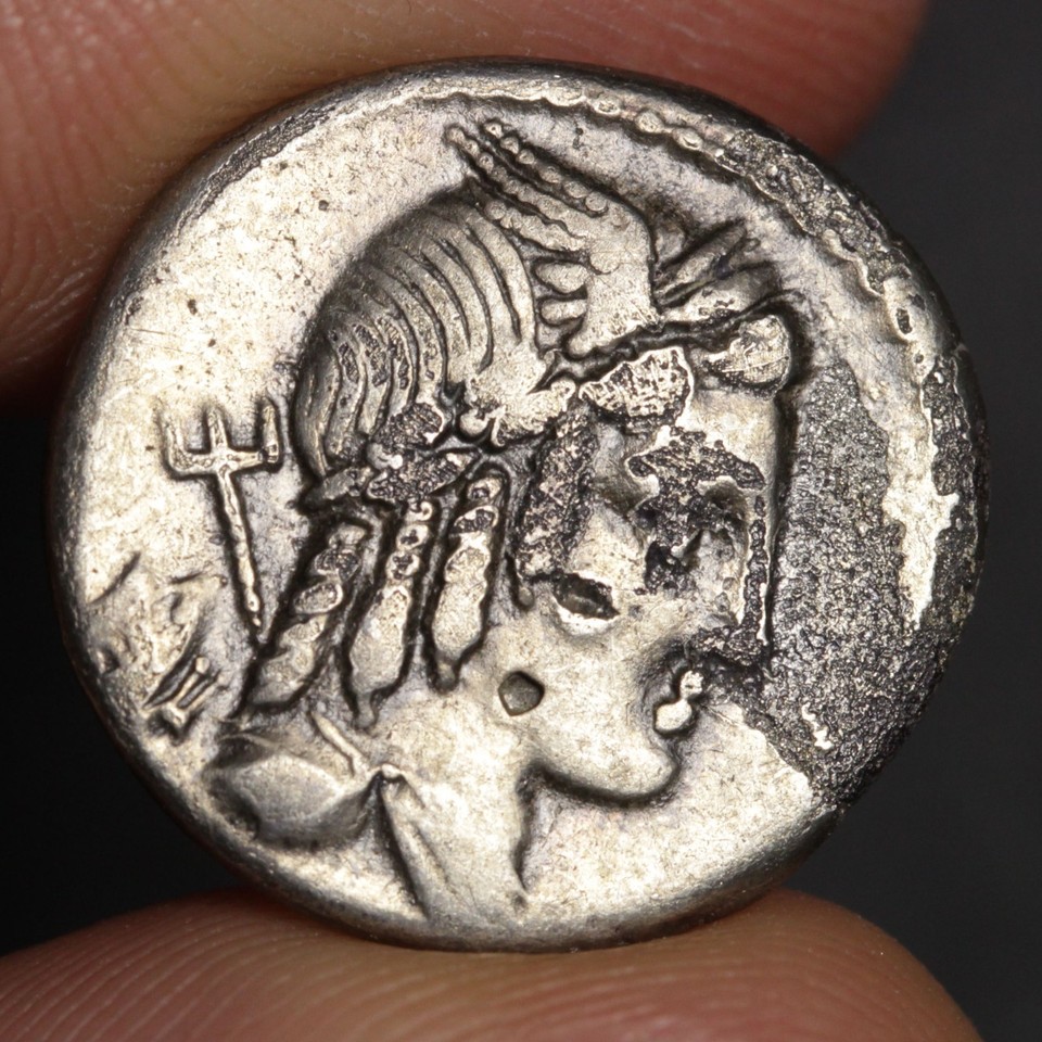 Chariot Denarius 85BC Ancient Roman Republic Silver Coin Bursio Mercury ...