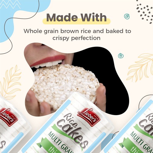Pack of 3 Multigrain Rice Cakes Gluten Free Crispy Healthy Snack 3.1 ...