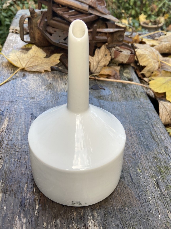 Vintage White Ceramic Porcelain Buchner Filter Funnel 7 inches Tall Top ...