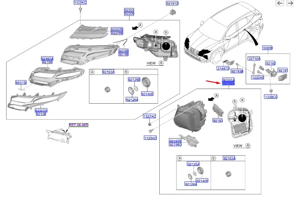 92102N7600 FEU DROIT / INFERIOR / 1041890 POUR HYUNDAI TUCSON NX4E NX4A ...