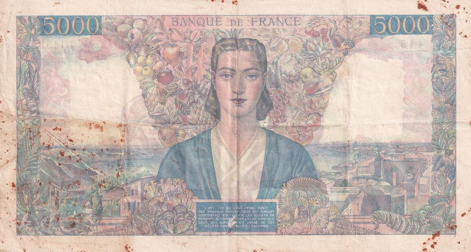 5000 Francs Empire Français - 04-10-1945 - Série T.1451 | eBay