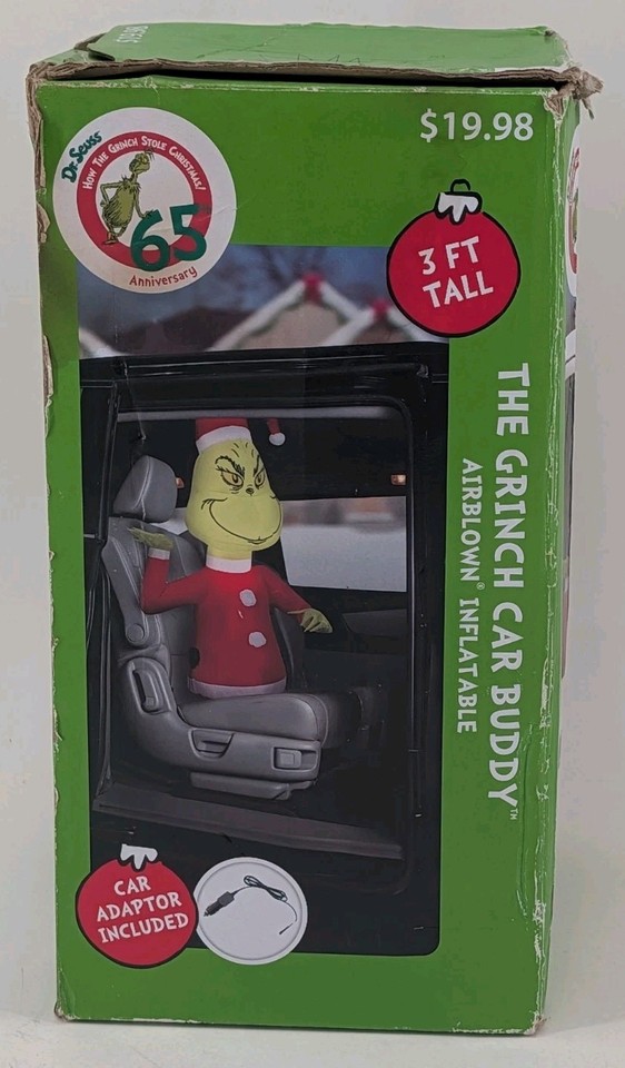 Dr Seuss The Grinch Car Buddy Airblown Inflatable 3 Foot Tall with Car ...