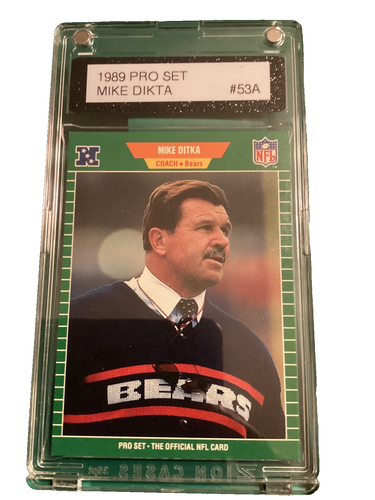 1989 Pro Set Mike Ditka #53 No Hall of Fame Stripe on Front in Zion Mag ...