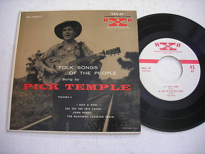 Pick Temple Folk Songs 2 '54 45rpm EP VG++ w pic sleeve | eBay