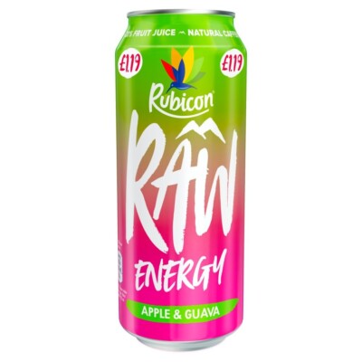 Rubicon Raw Energy Drink Apple & Guava Fruit 500ml x12 P/M £1.19 | eBay UK