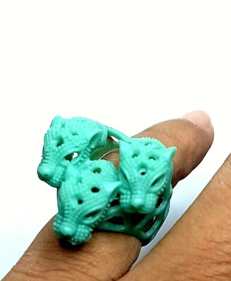 wax ring tiger three head patterns for lost wax casting silver jewelry ...