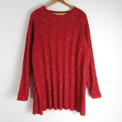 Vtg Extra Point by Reference Point Womens Plus 2X Red Gold Mohair ...
