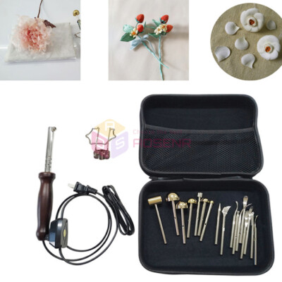 17 Heads Tool Set Electric Fabric Flower Maker Artificial Flower ...