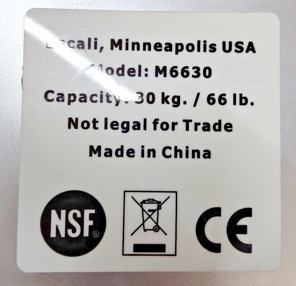 Escali M-Series NSF Digital professional scale M6630 30 kg. / 66lb ...