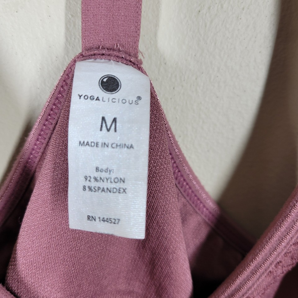 Yogalicious Mauve Pink Sports Bra Stretch Stretchy Athleisure Gym Medium | eBay