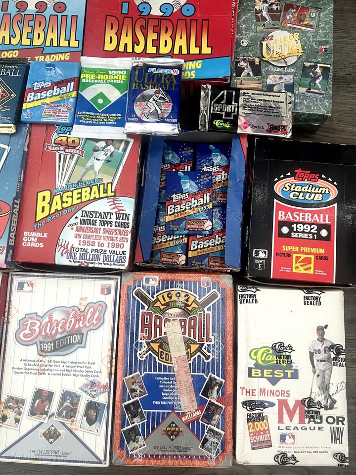 🔥 300 Unopened Baseball Cards in Sealed PACKS Vintage 80's 90's 2000's ...