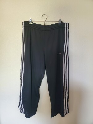 Adidas Men's 3 Stripe Black Polyester Athletic Pants Size M | eBay