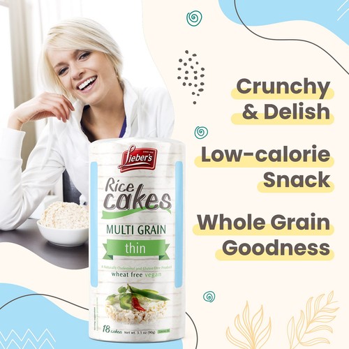 Pack of 3 Multigrain Rice Cakes Gluten Free Crispy Healthy Snack 3.1 ...