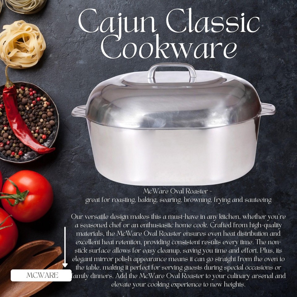 Cajun Cookware Aluminum Roaster Pan with Lid - 15-inch Roasting Pot ...